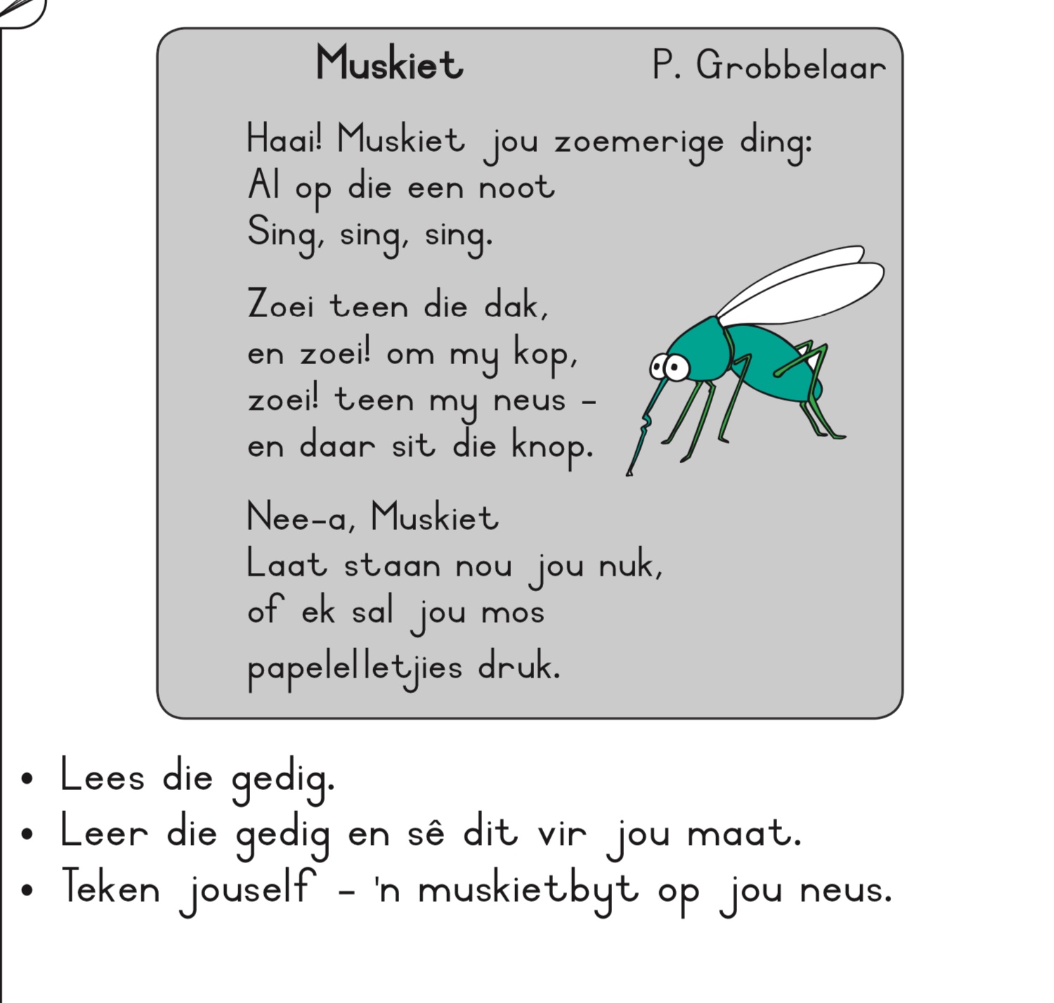 Kleinkindpret: Muskiet jou zoemelige ding – Dr. Christa van Staden